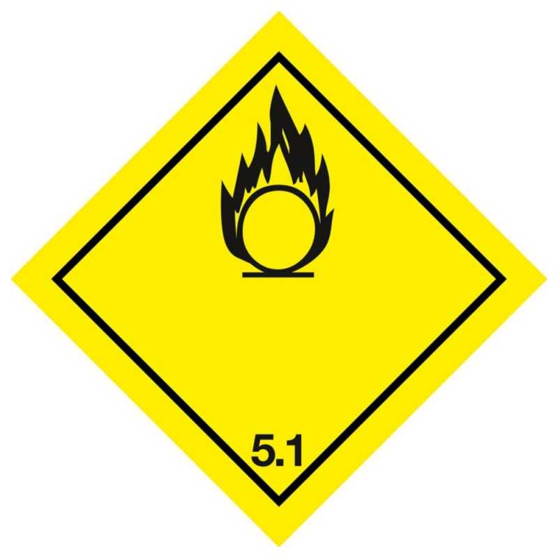 Étiquette pour le transport de matières dangereuses - MATIÈRES COMBURANTES