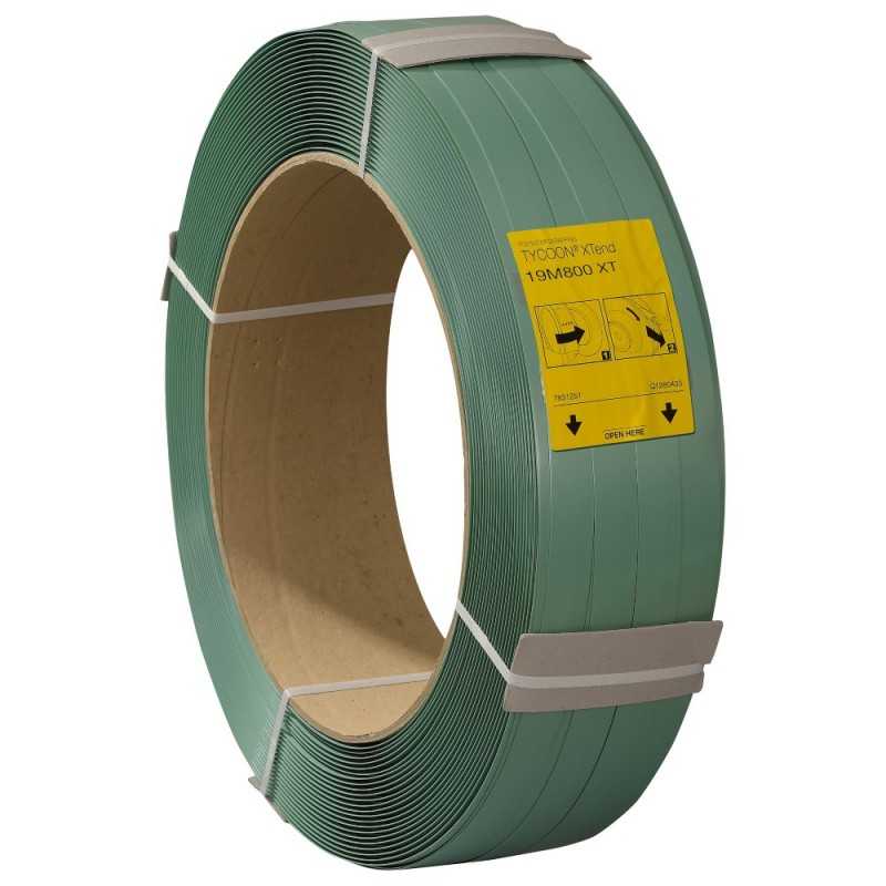 Feuillard polyester qualité industrielle 19mmx1-27mmx800m