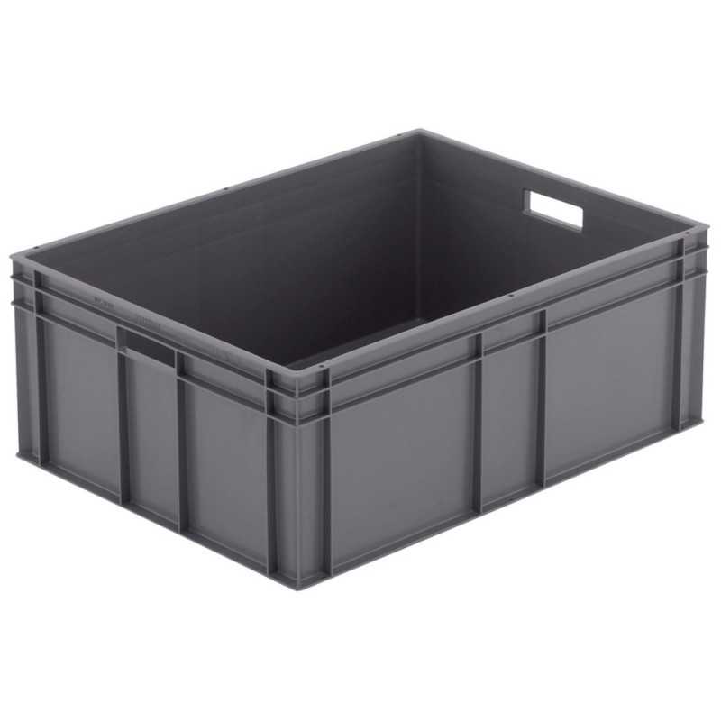 BAC PEHD POIGNEES OUVERTES 800 x 600 x 319 mm - GRIS 125 L