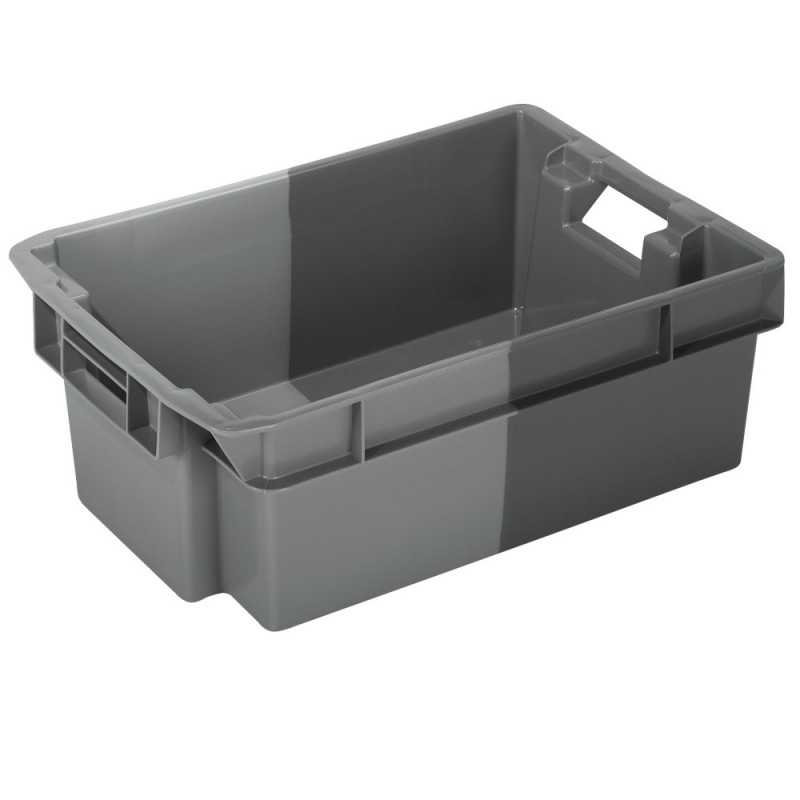 Bac gerbable et emboîtable norme Europe gris - gris clair L