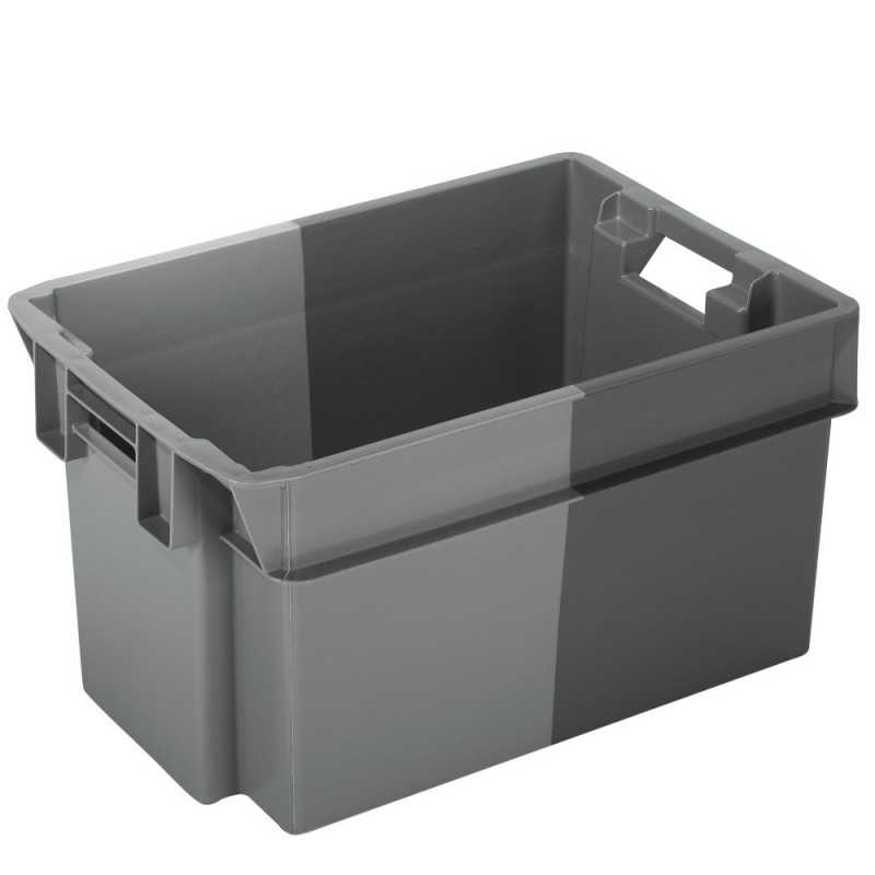 Bac gerbable et emboîtable norme Europe gris - gris clair L