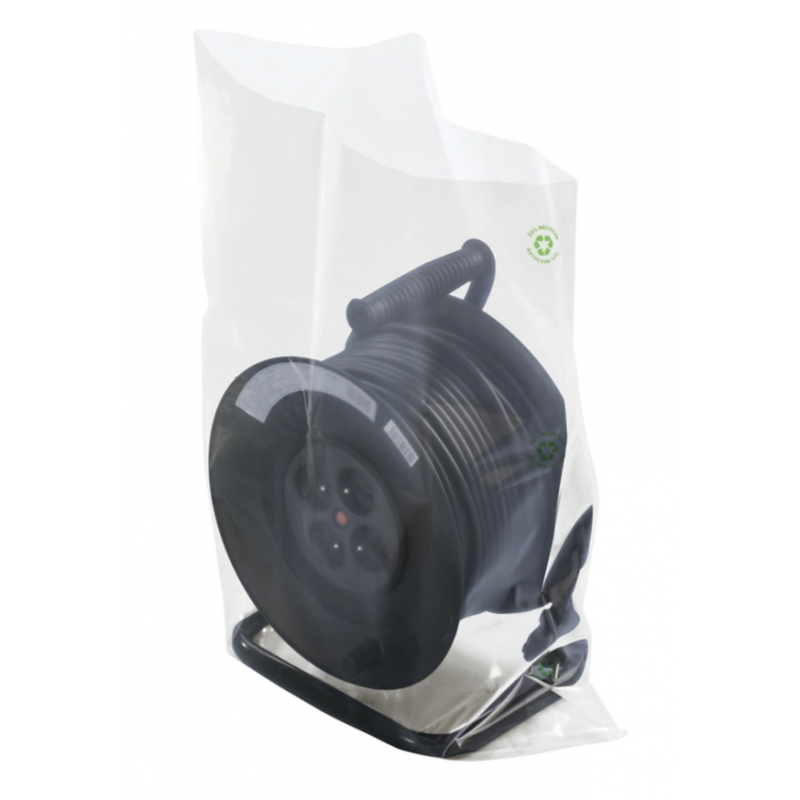 Sac plastique plat transparent recyclé 50 µ - 220 x 360 mm